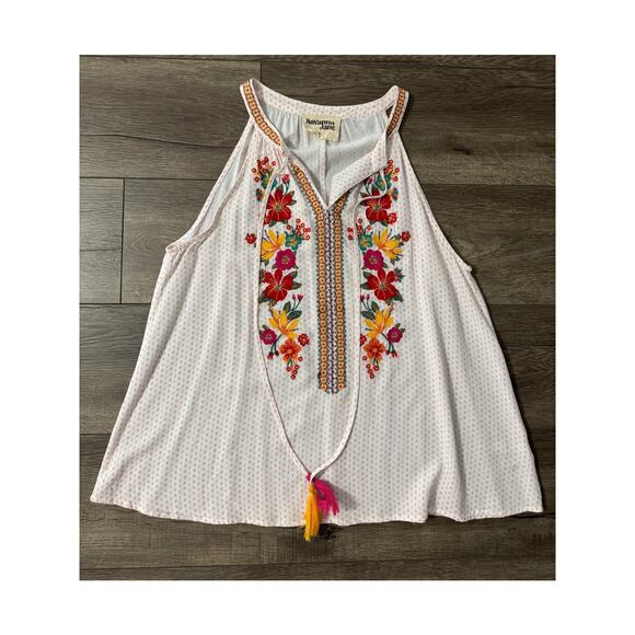 Savanna Jane | Tops | Savanna Jane Floral Embroidered Tank With Tassels ...